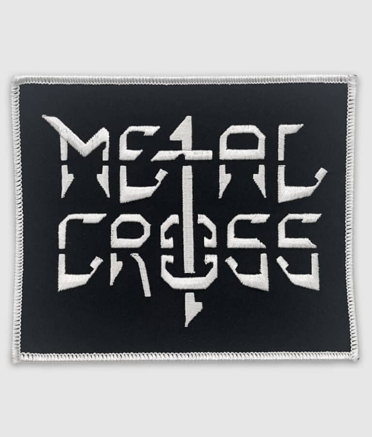 Metal Cross – Patch (white logo) – Merch City