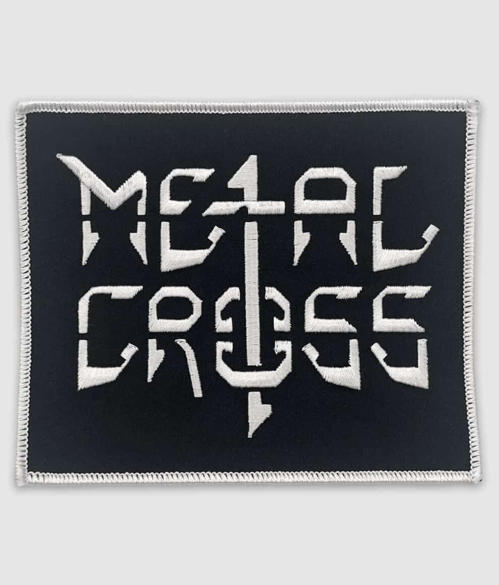 Metal Cross – Patch (white logo) – Merch City